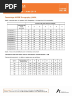 Geography 9696 June 2025 Grade Threshold Table | PDF