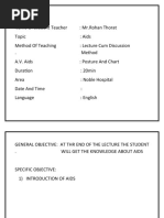 Hiv Aids Lesson Plan | PDF | Hiv/Aids | Management Of Hiv/Aids