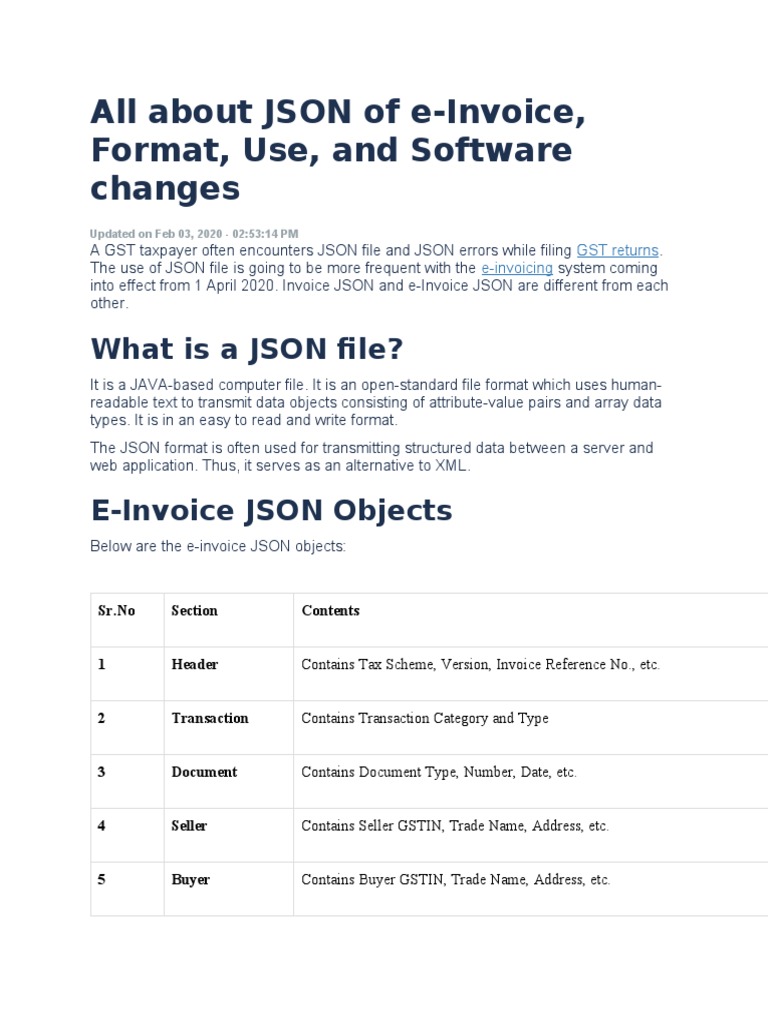 All About JSON File | PDF | Json | Invoice