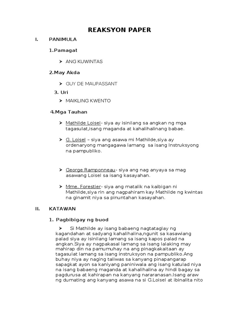 Reaksyon Paper | PDF