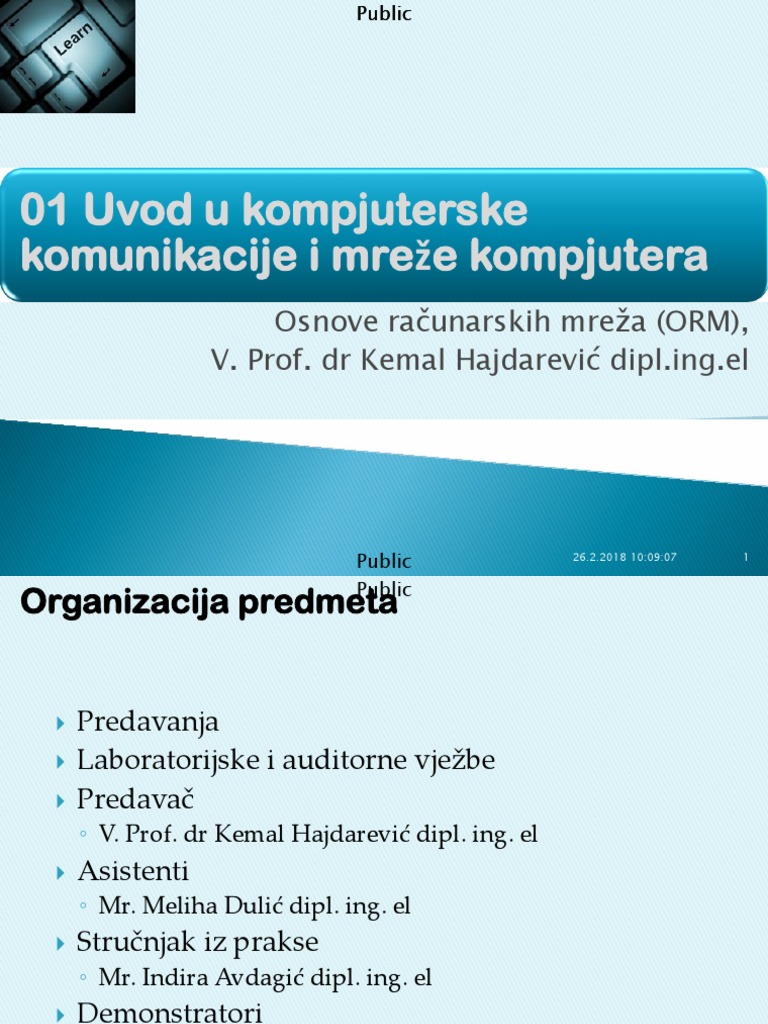 01 Uvod U Kompjuterske Komunikacije I Mreze Kompjutera PDF | PDF