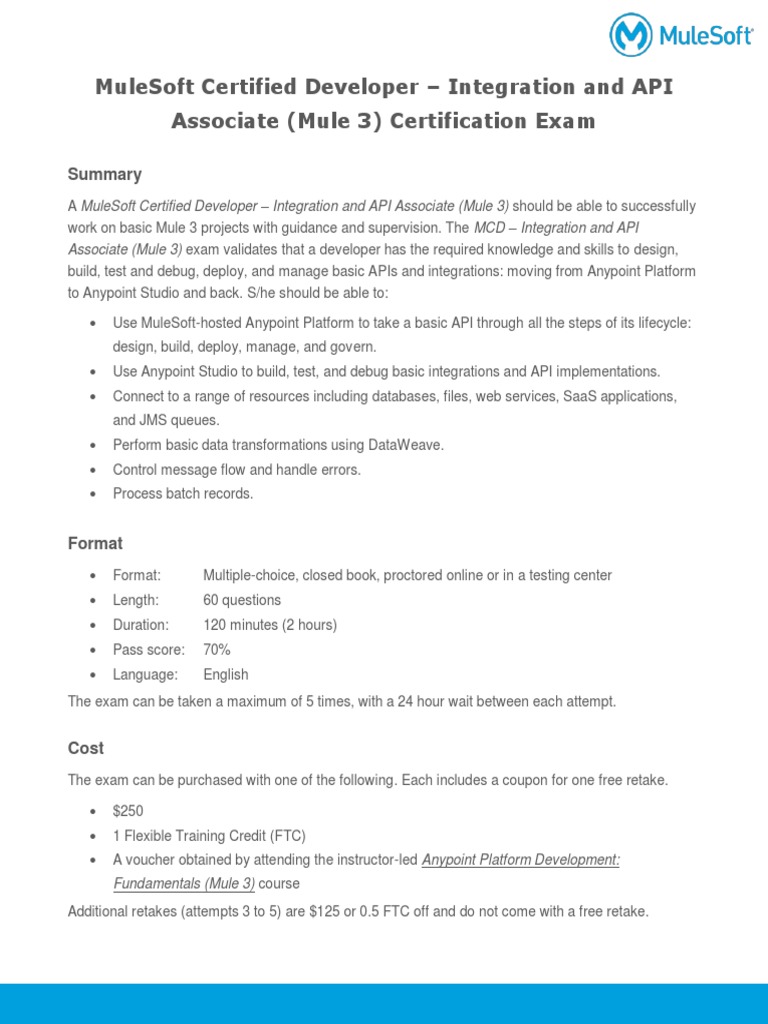 MuleSoft Developer Certification Exam Guide | PDF | Application ...