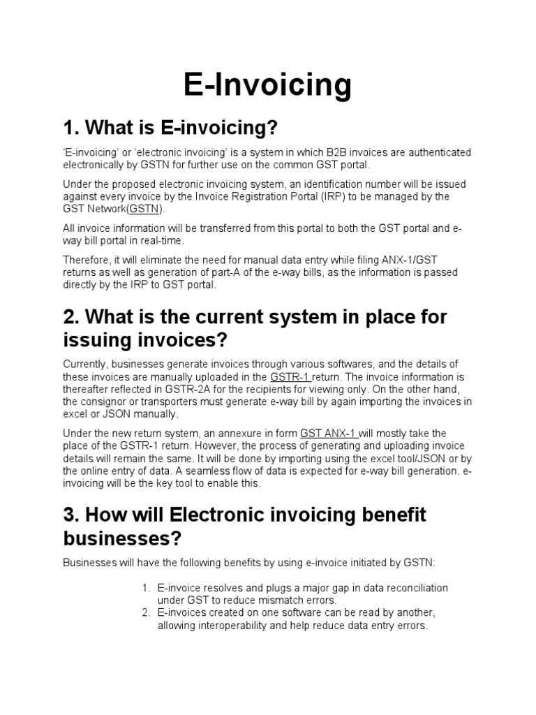 E Invoicing Guidelines | PDF | Invoice | Business