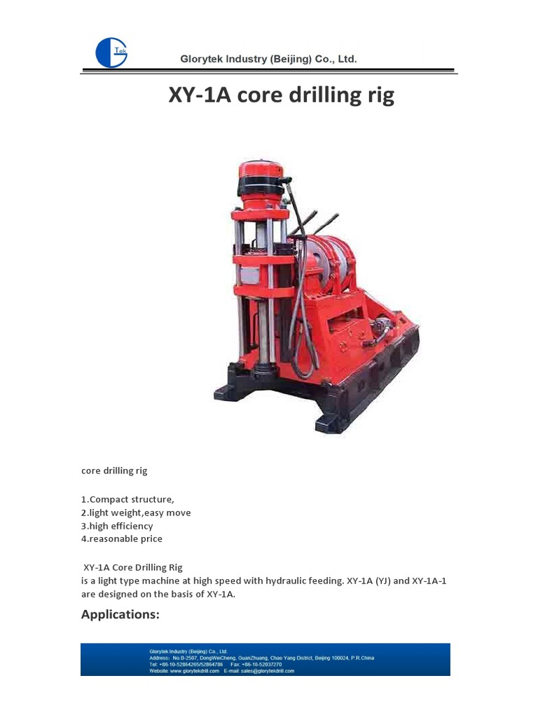 XY-1A Core Drilling Rig | PDF | Drilling Rig | Drill