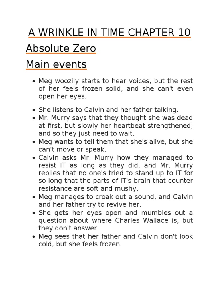 A Wrinkle in Time Chapter 10 Summary | PDF