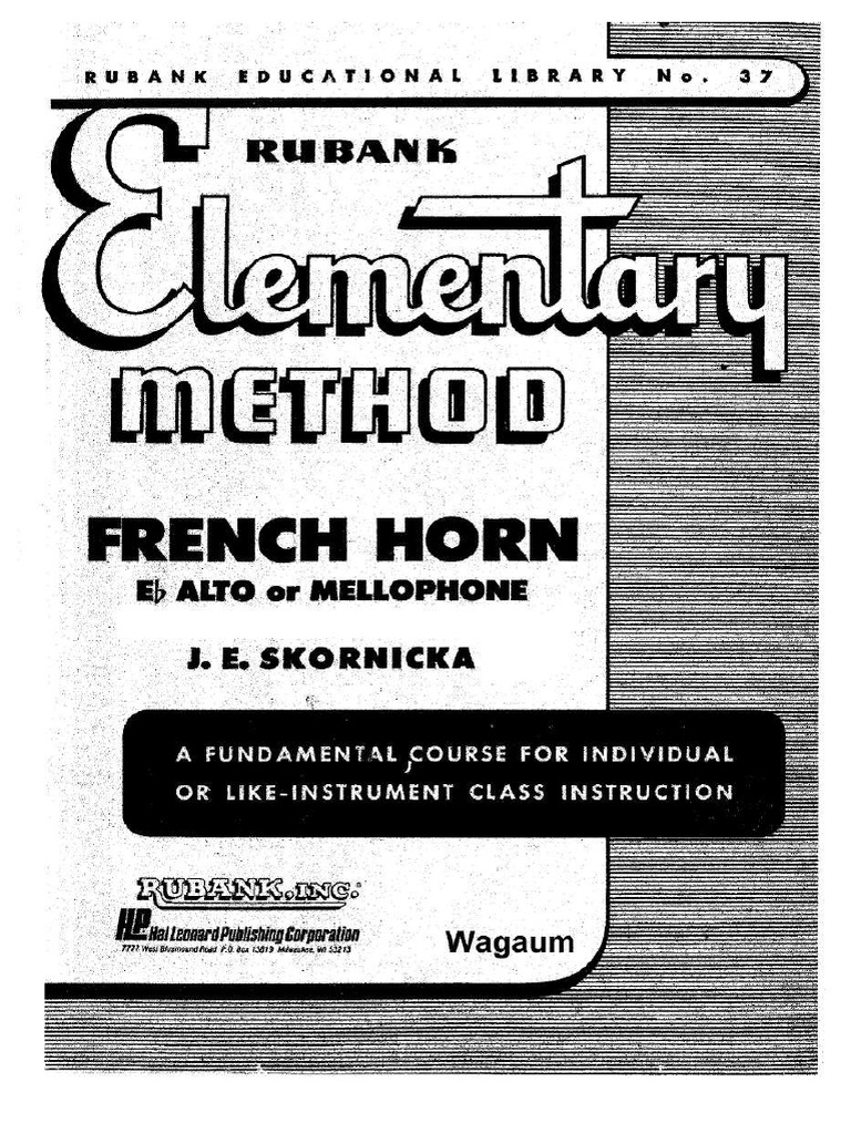 French Horn Rubank Elementary Method PDF | PDF