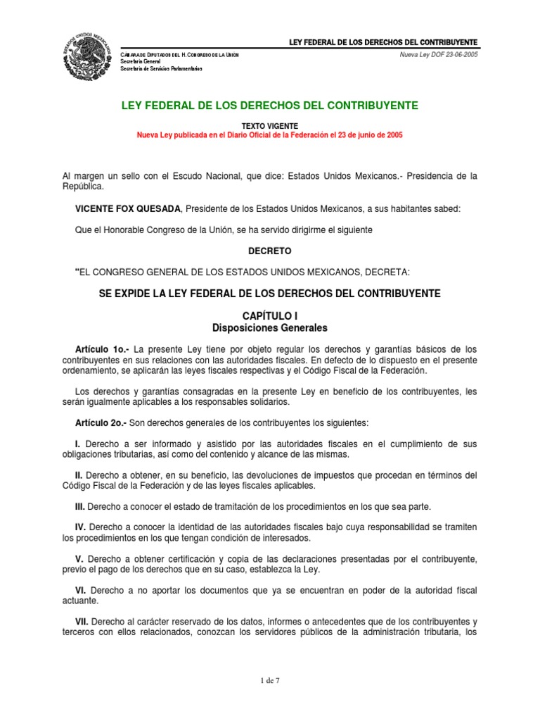 LFDC PDF | PDF | Federación | Contribuyente
