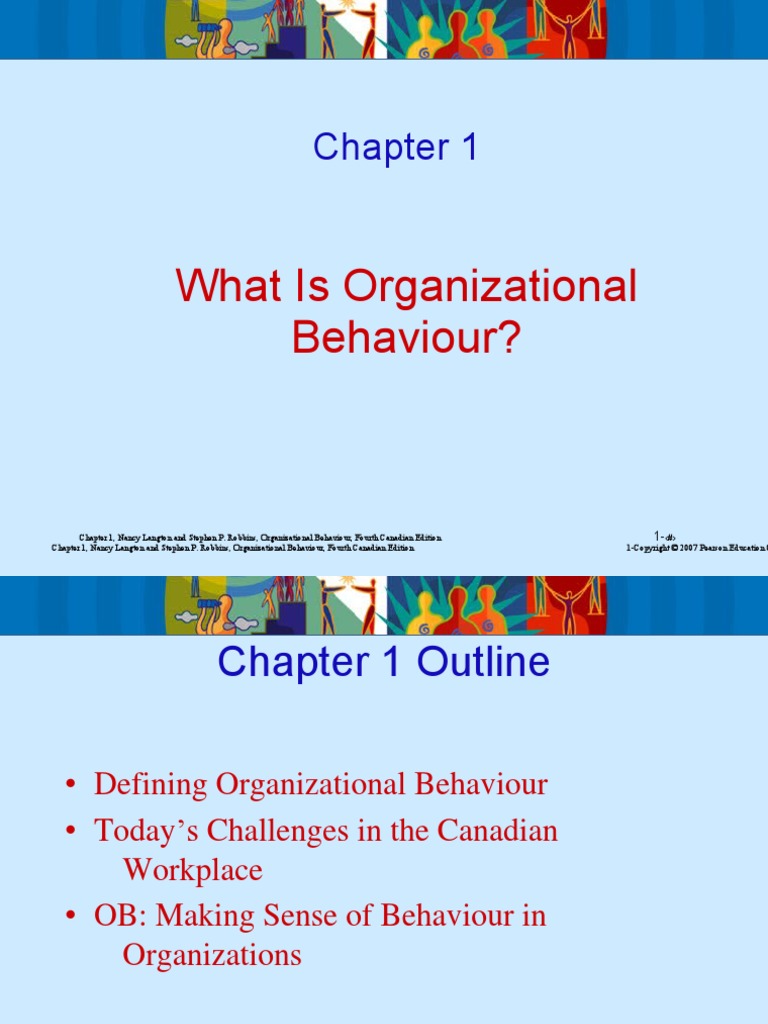 01 Langton Ob 4ce ch01 | PDF | Organizational Behavior | Organizational Culture