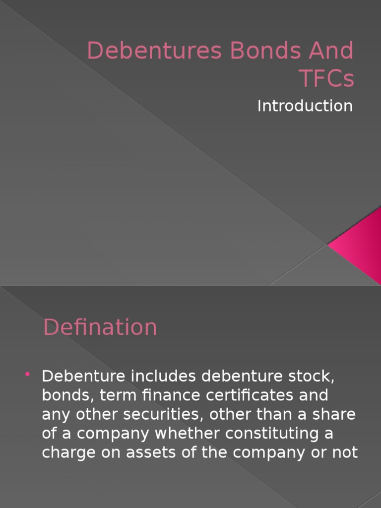 Debentures Bonds and TFCs | PDF | Bonds (Finance) | Corporations