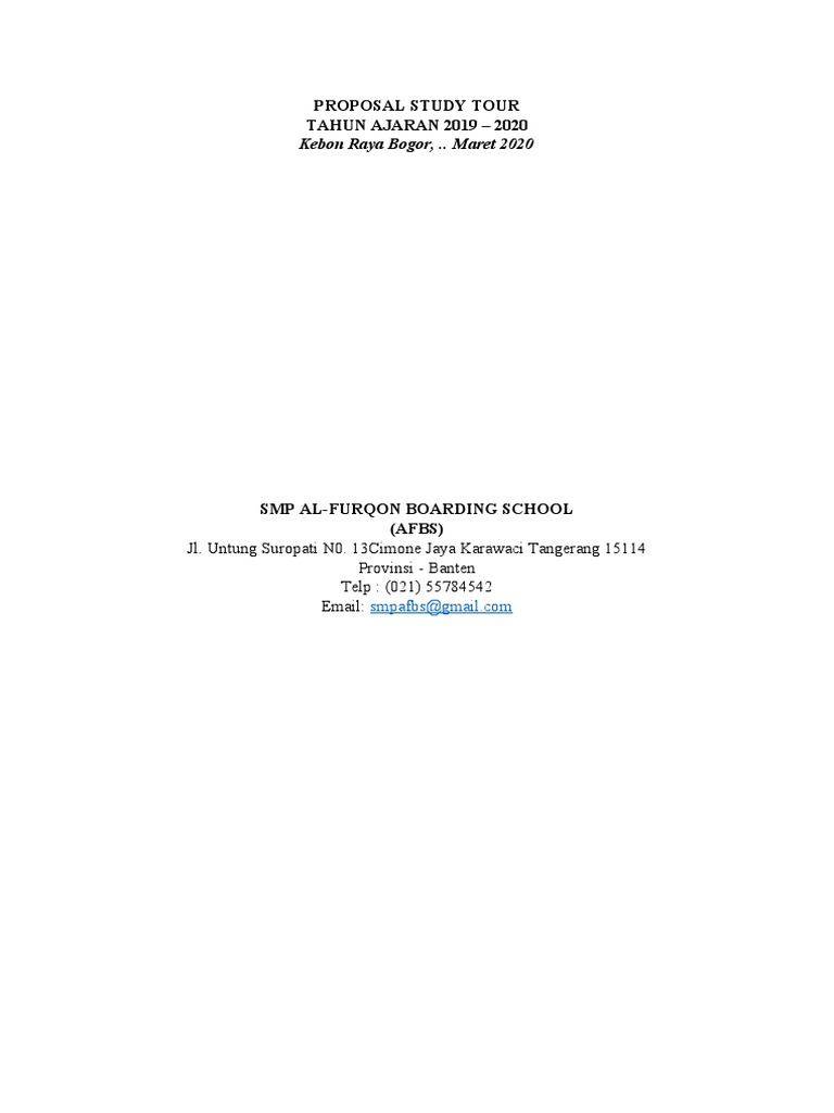 Proposal Study Tour | PDF