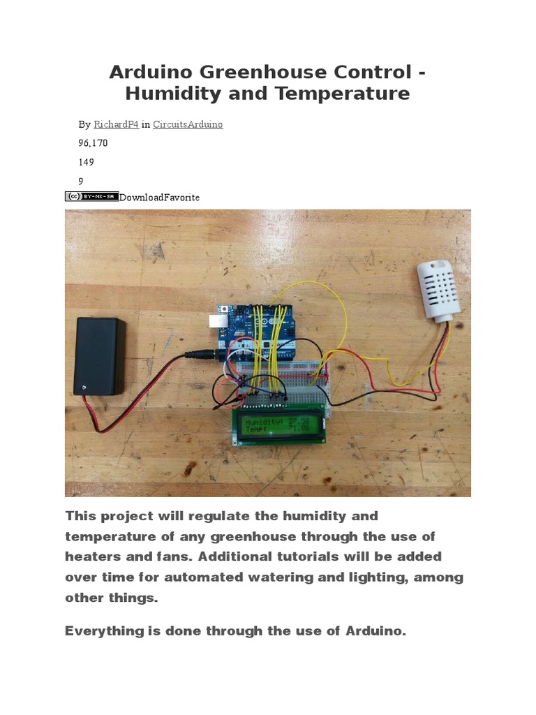 Arduino Greenhouse Control | PDF | Arduino | Humidity