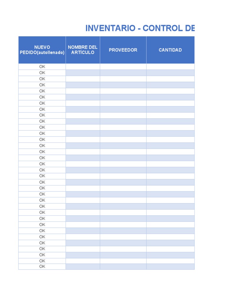 3 Inventory Stock Control Template ES1 | PDF | Inventario | ciberespacio