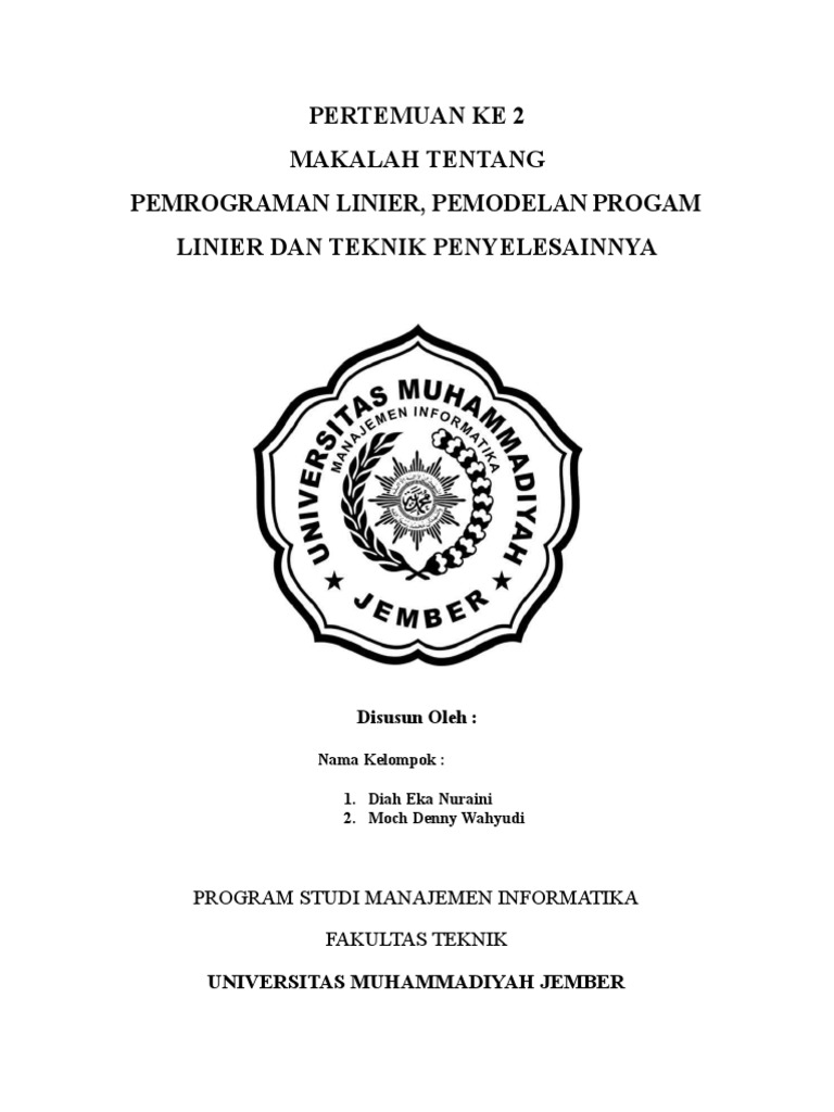 Makalah Pemrograman Linier | PDF