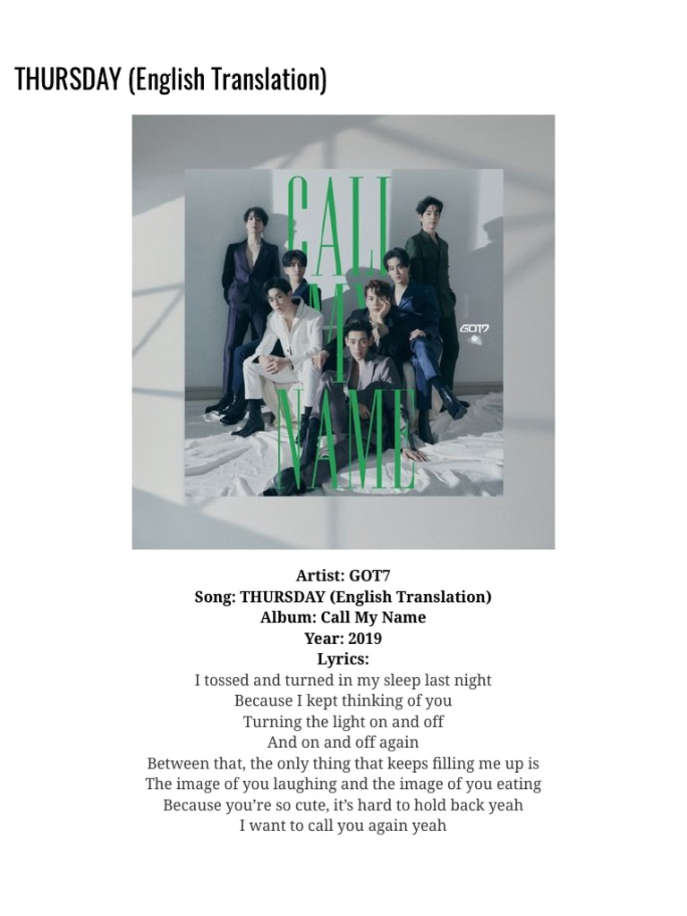 Thursday (English Translation) | PDF | Workweek And Weekend