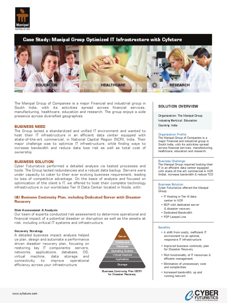 Case Study Manipal Group | PDF | Data Center | Disaster Recovery