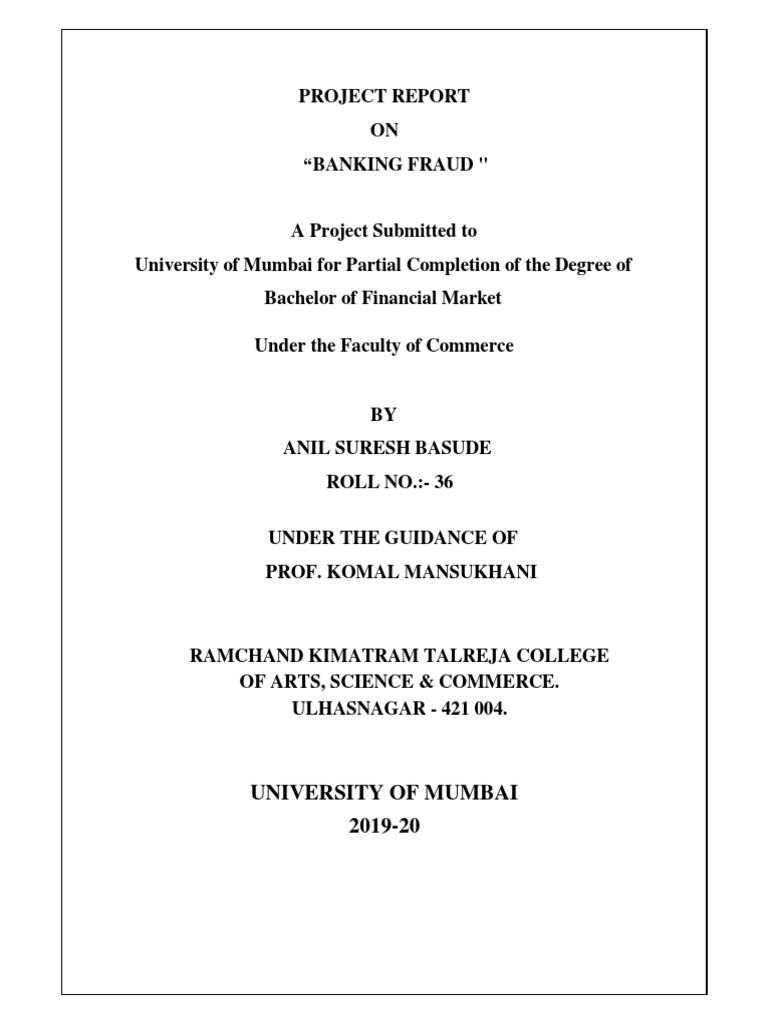 Banking Fraud Project | PDF | Cheque | Automated Teller Machine