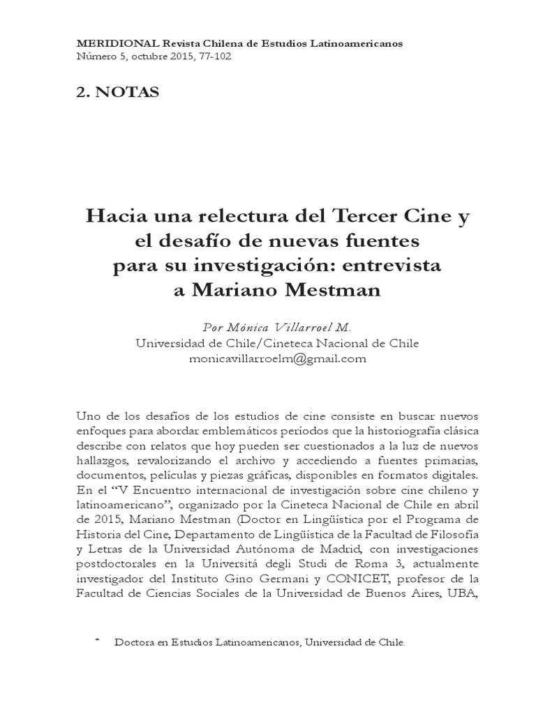 Relectura del Tercer Cine y sus fuentes | PDF | America latina | Argentina