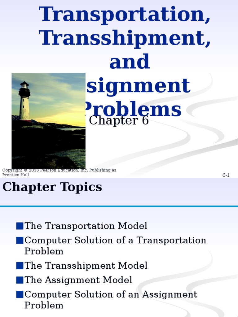 CHAPTER 6 - Transportation, Transhipment Assignment | PDF | Microsoft ...