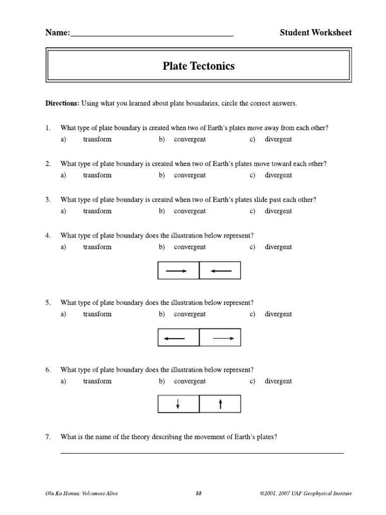 Plate Tectonics Practice | PDF