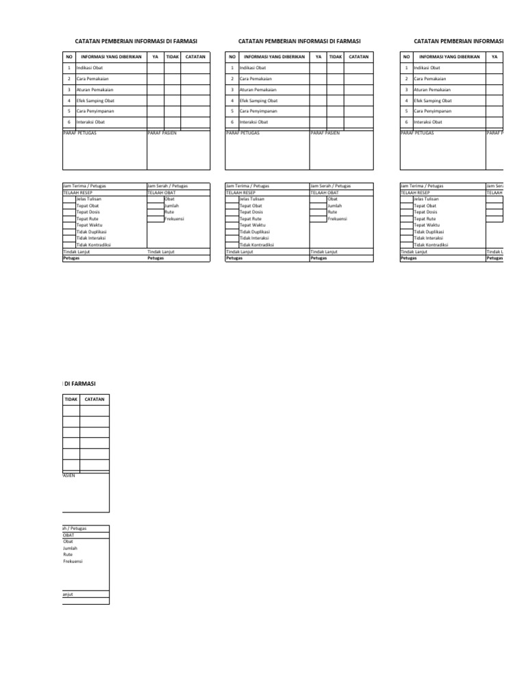 Lembar Pemberian Informasi Obat (PIO) | PDF