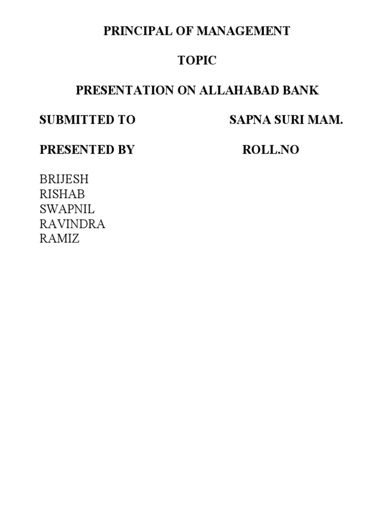 Principal of Management | PDF | Banks | Expense