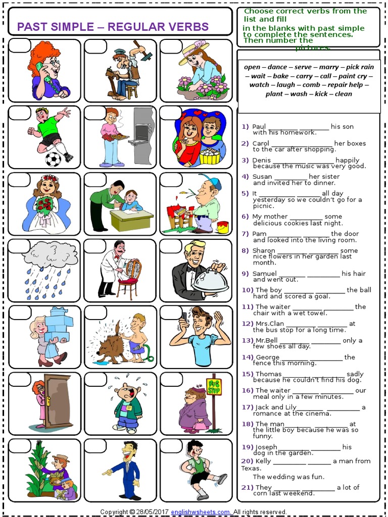 Regular Verbs WORKSHEET | PDF