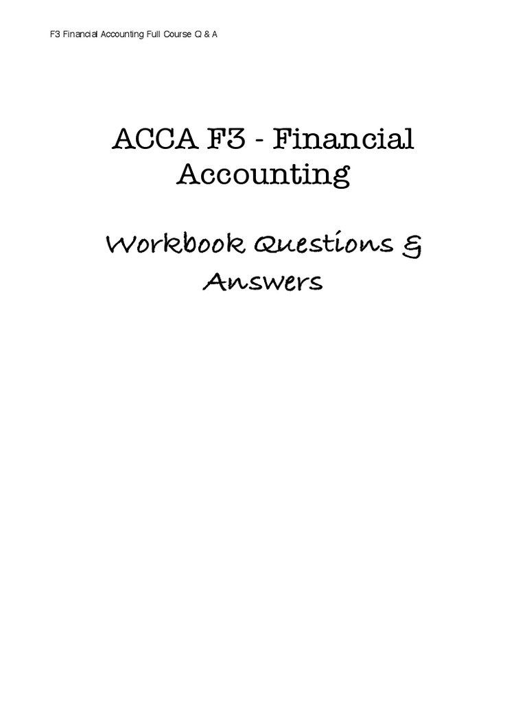 ACCA F3 Workbook Q & A PDF | PDF | Debits And Credits | Financial ...