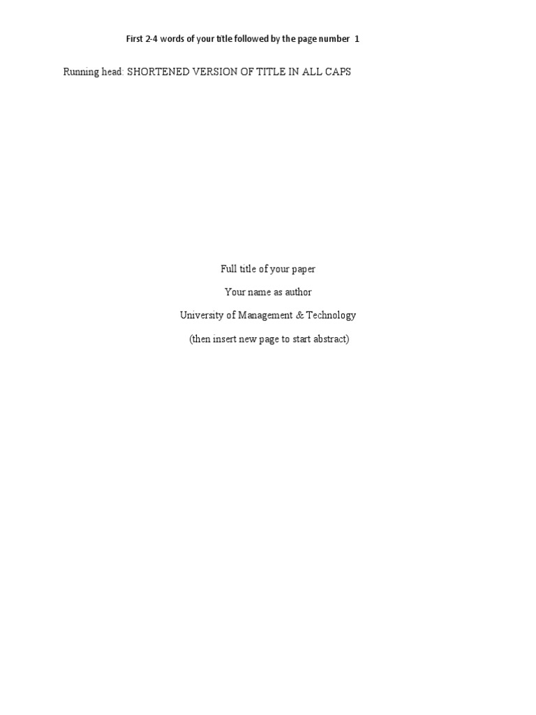 APA Paper Template | PDF | Citation | Paragraph