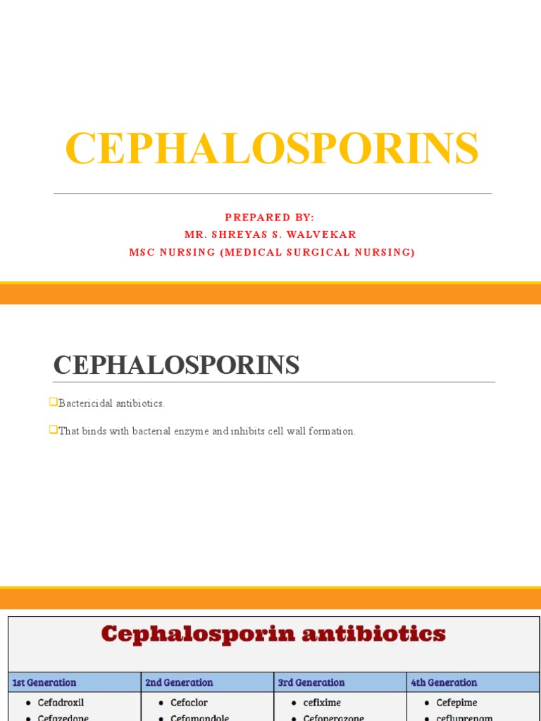 Cephalosporins Pdf