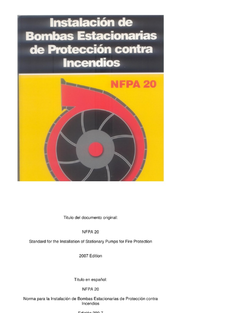 Nfpa 20 - 2007 PDF | PDF