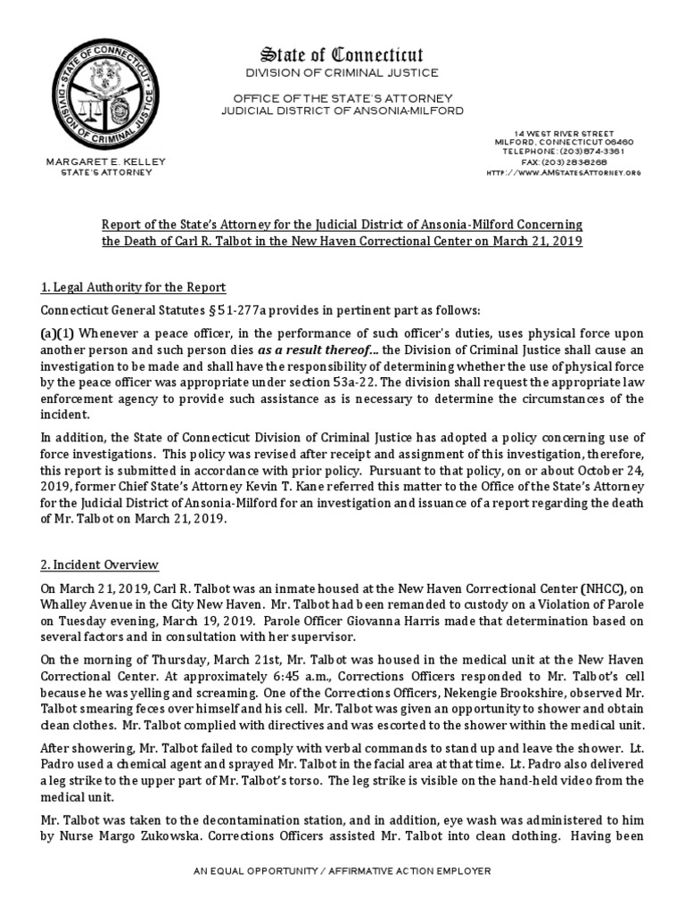 Report On The Death of Carl Talbot | PDF | Cardiopulmonary ...