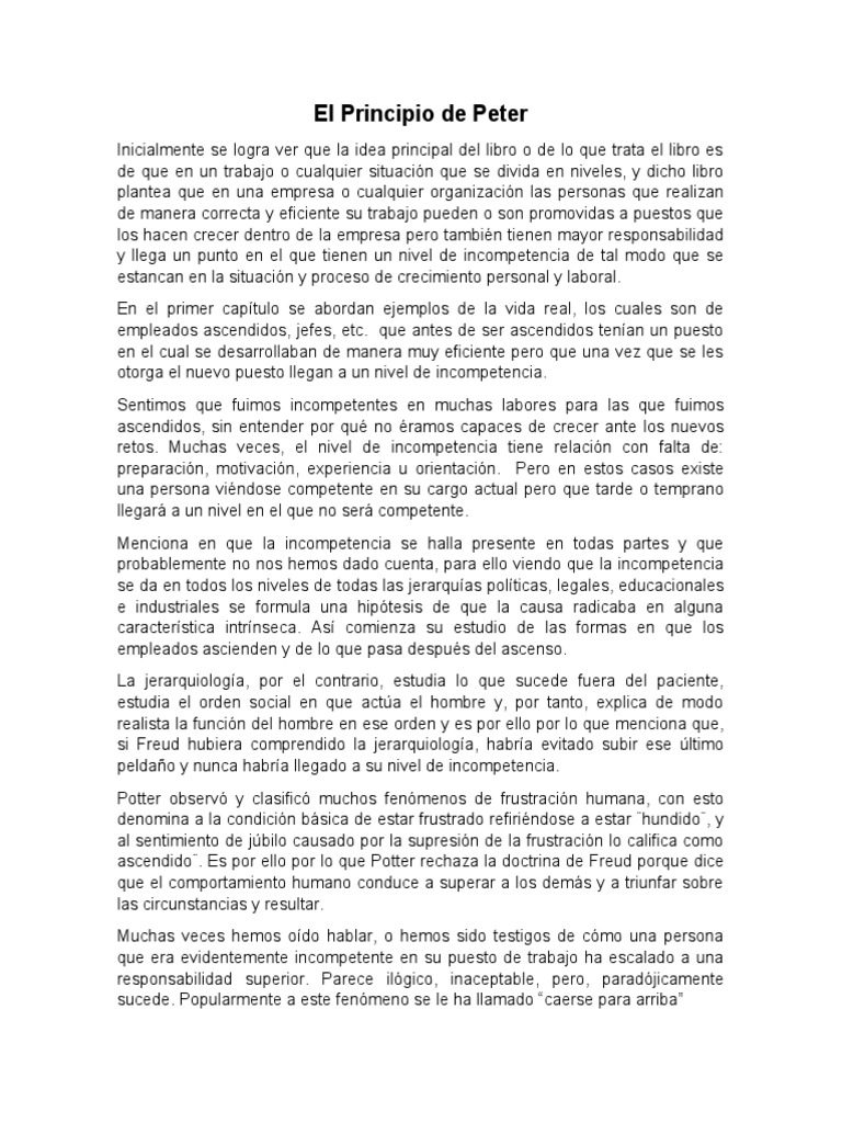 El Principio de Peter | PDF | Cognición | Sicología