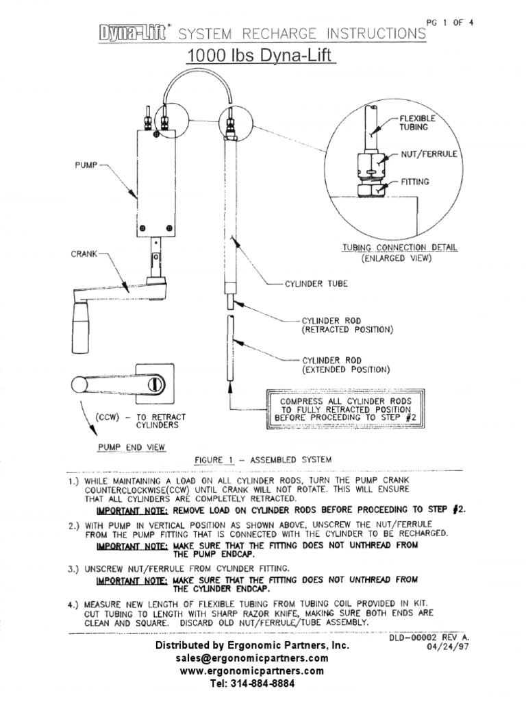 Dyna Lift System Recharge Instructions | PDF