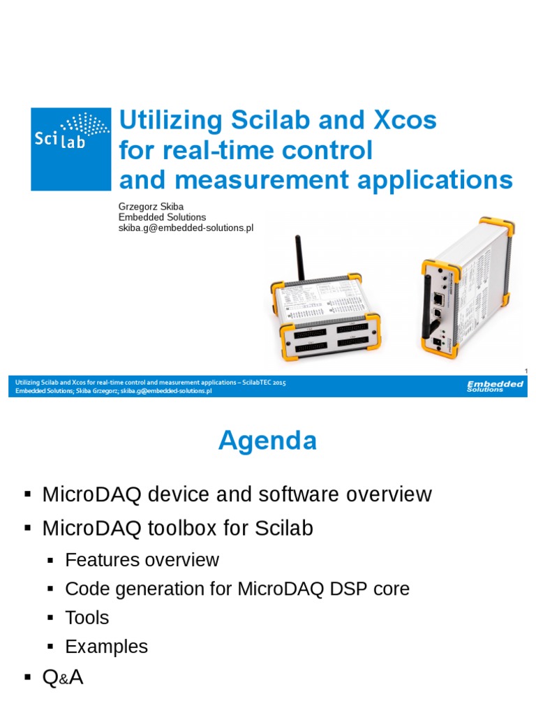 MicroDAQ Toolbox for Scilab and Xcos | PDF | Embedded System | Digital Signal Processor