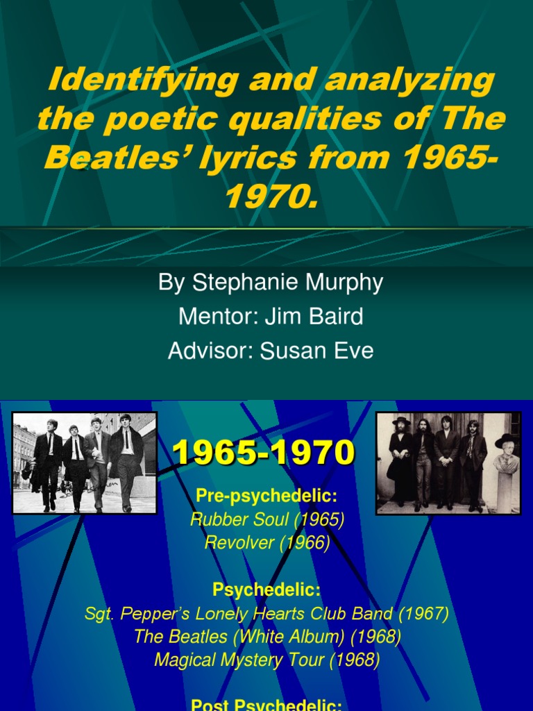 Beatles Lyrics Analysis: 1965-1970 | PDF | The Beatles | Paul Mc Cartney