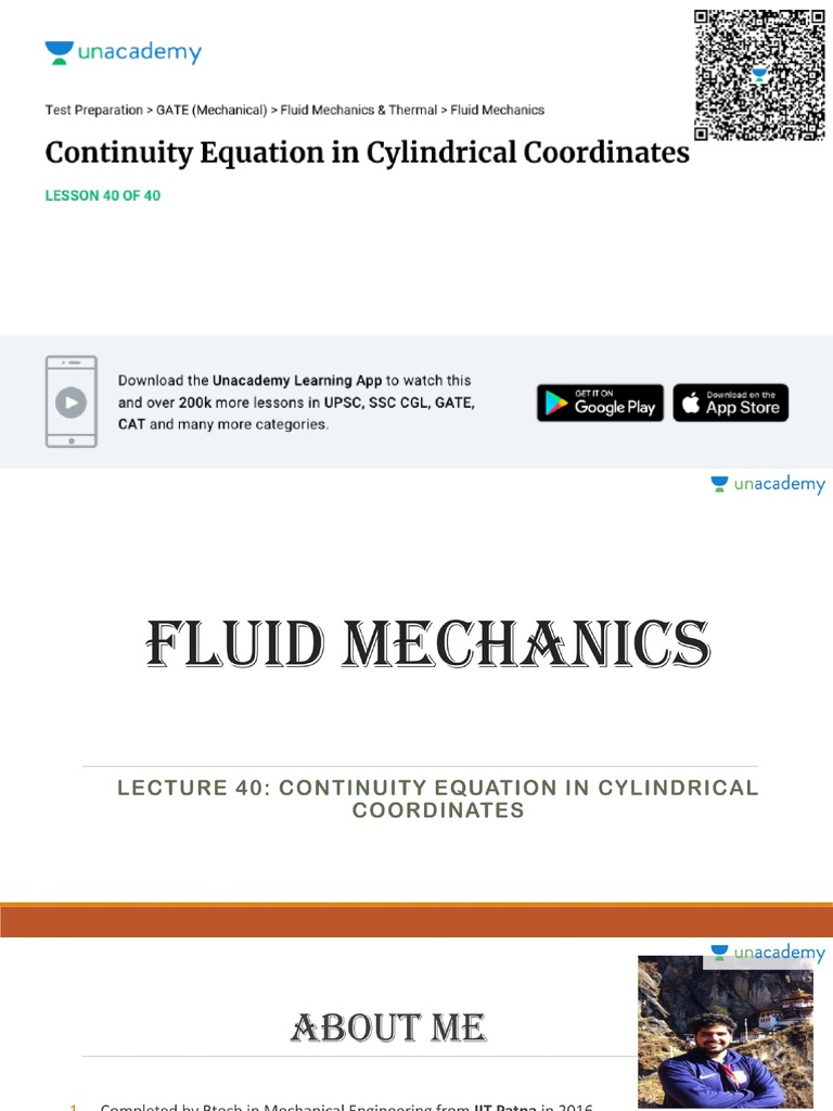 Continuity Equation in Cylindrical Coordinates PDF | PDF