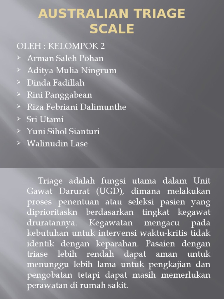 Panduan Skala Triase Australasia | PDF | Sains & Matematika