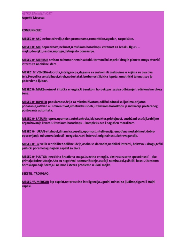 Aspekti Meseca | PDF