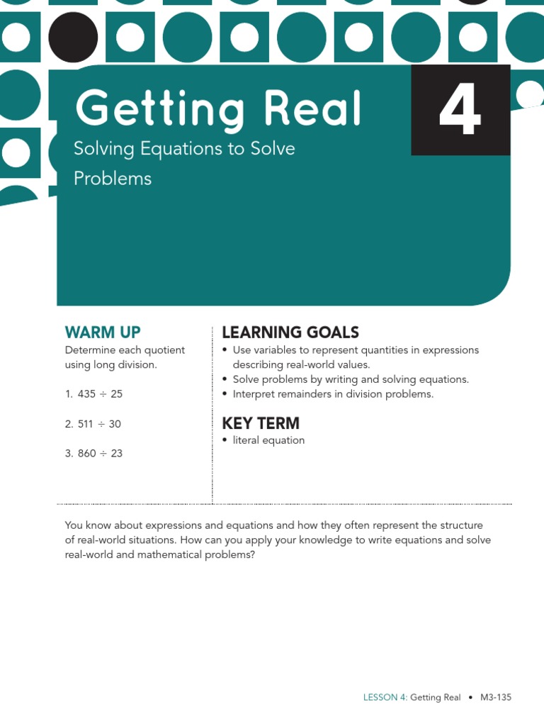 Writing and Solving Equations | PDF | Area | Variable (Mathematics)