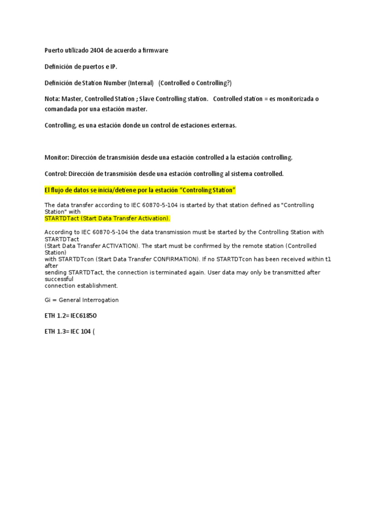 IEC 60870-5-104 Data Transfer Guide | PDF | Computers