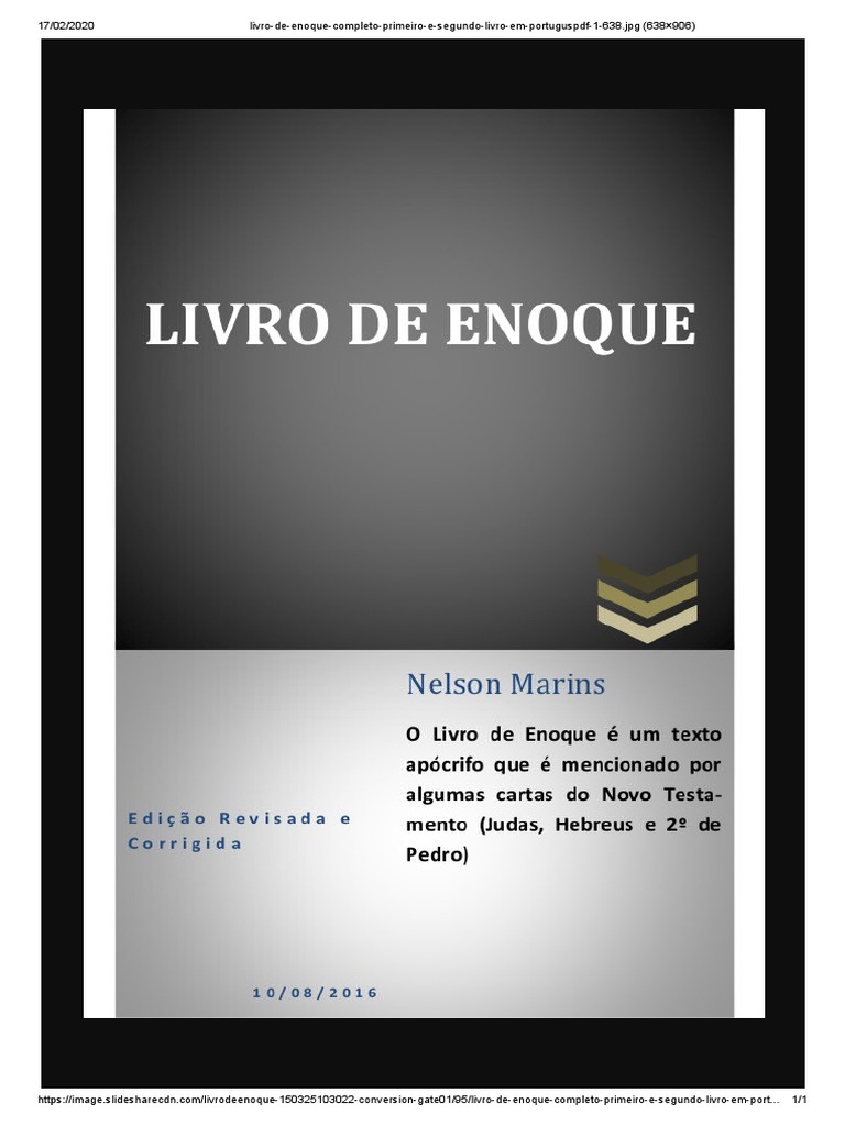 Livro de Enoque Completo Primeiro e Segundo Livro em Portuguspdf 1 638 ...