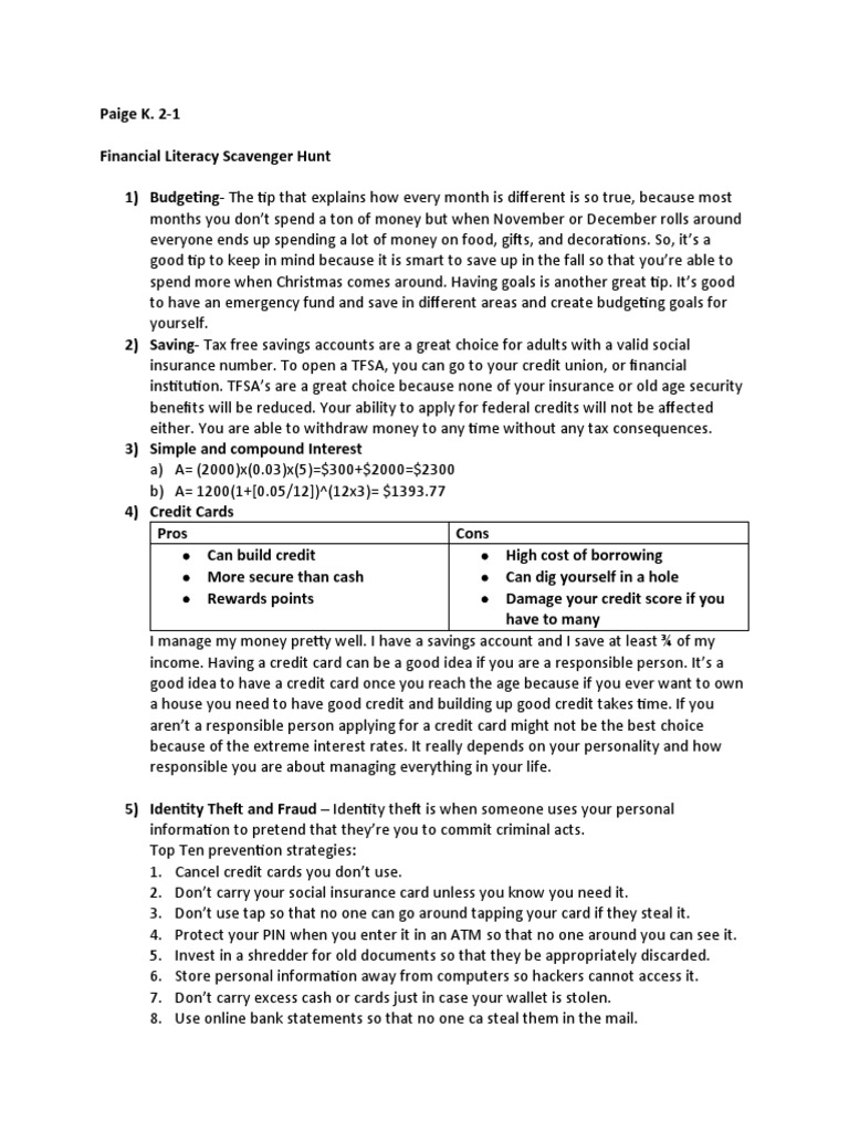 Financial Literacy Tips & Strategies | PDF | Identity Theft | Credit Card