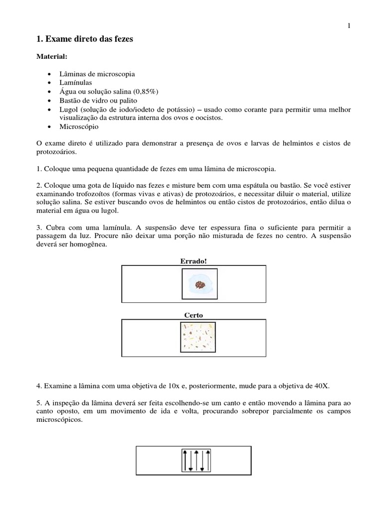 Aula - Pratica - 3 - Exame - de - Fezes | PDF | Solução | Flutuabilidade