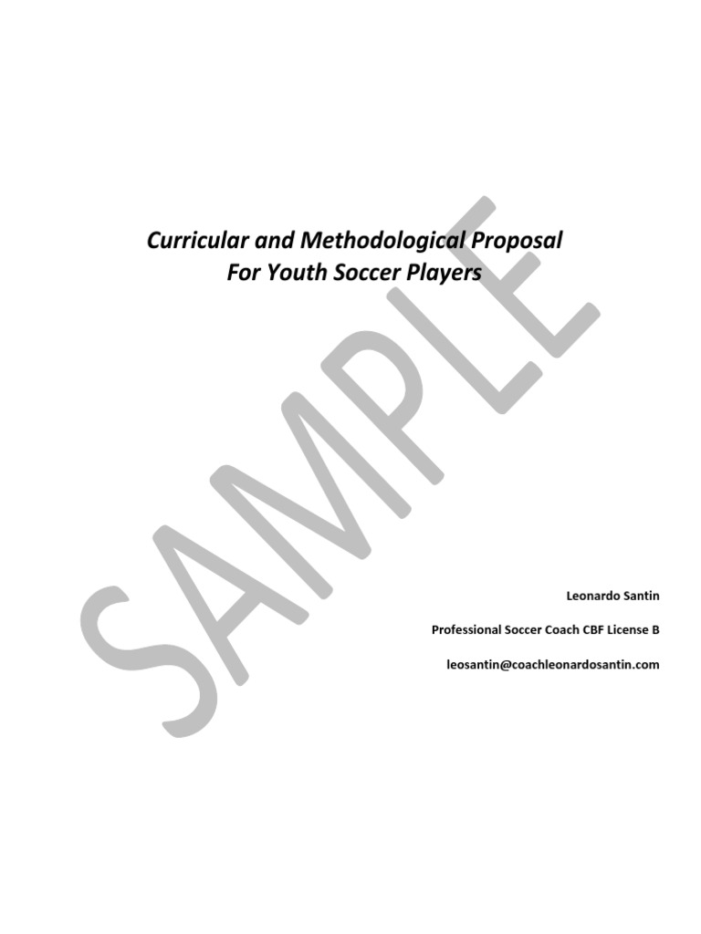 Curricular and Methodological Proposal For Youth Soccer Players Sample ...