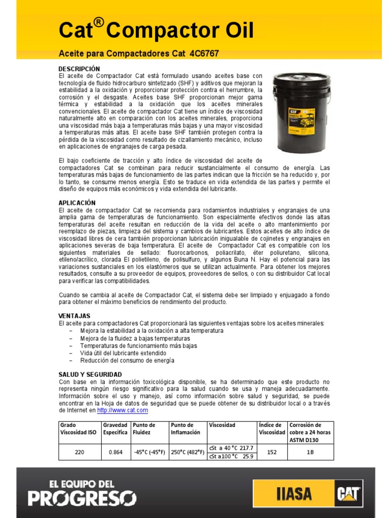 Cat Compactor Oil1 Min | PDF | Lubricante | Petróleo