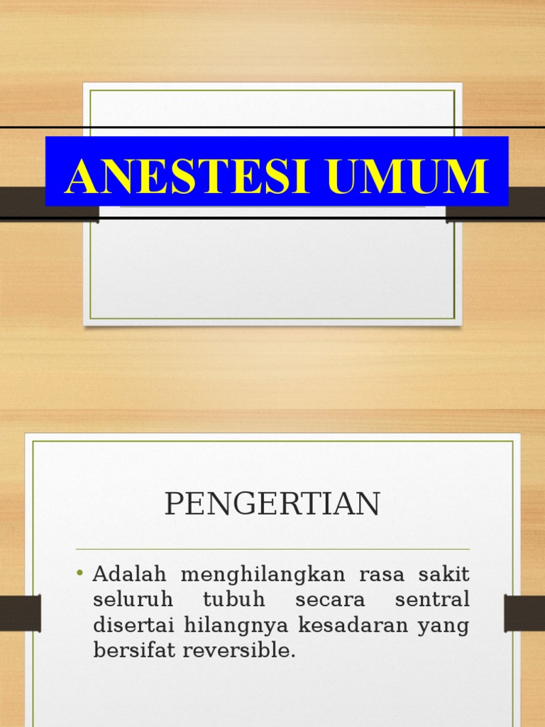 ANESTESI UMUMm | PDF