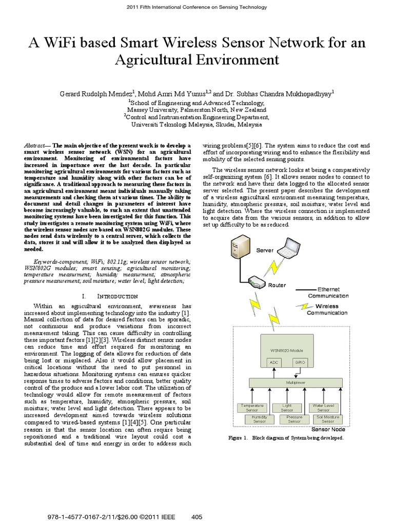 A WiFi Based Smart Wireless Sensor Network For An Agricultural ...