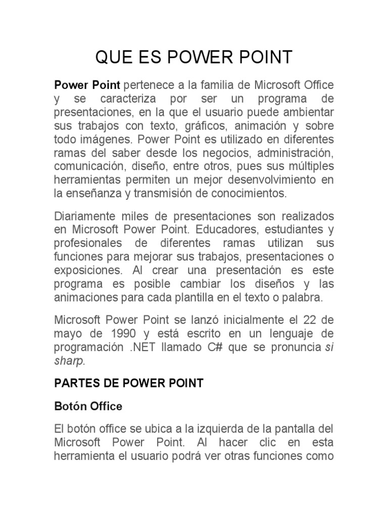 Que Es Power Point | PDF | Microsoft PowerPoint | Informática