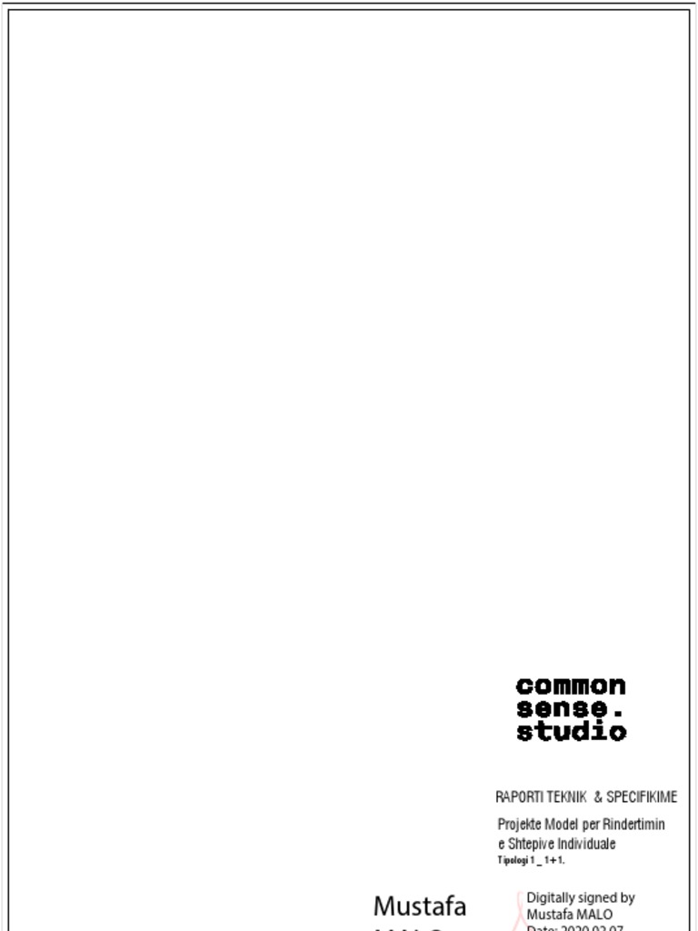 Raporti Shtepi Individuale 1+1 PDF | PDF
