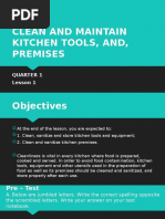 Detailed Lesson Plan in Tle Kitchen Utensils and Equipment | PDF ...